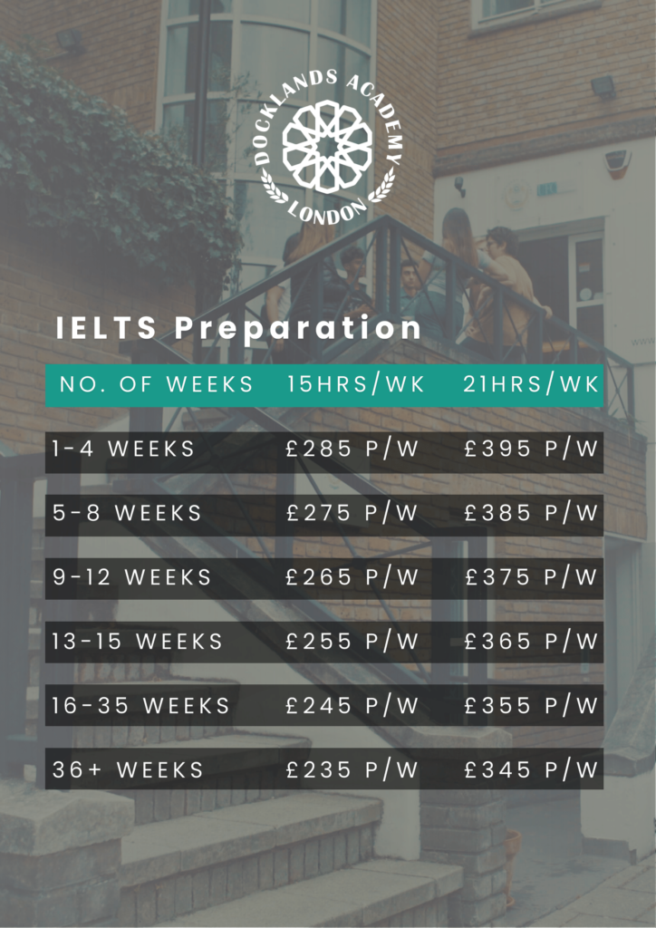 Course Price Lists - Docklands Academy London